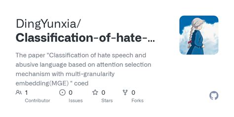 Github Dingyunxia Classification Of Hate Speech And Abusive Language Based On Attention