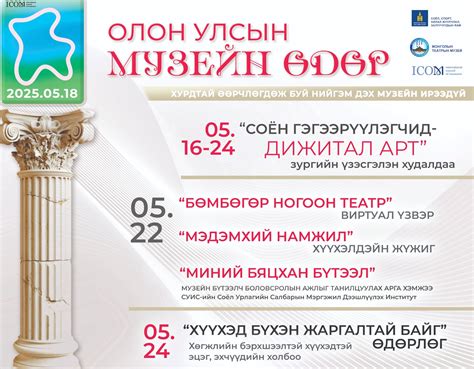Монголын Жил бүрийн 5 дугаар сарын 18 нд дэлхийн өнцөг булан бүрийн музей Олон улсын музейн