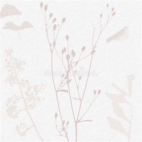 Delicate Watercolor Botanical Digital Paper Floral Background In Soft Basic Nude Beige Tones