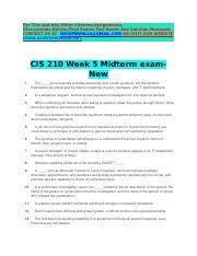 CIS 210 Week 5 Midterm Exam New For This And Any Other Courses Assignments Disscussions Quizes