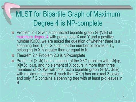 Ppt Variations Of The Maximum Leaf Spanning Tree Problem For