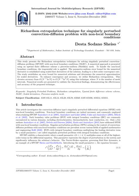 Pdf Richardson Extrapolation Technique For Singularly Perturbed Convection Diffusion Problem