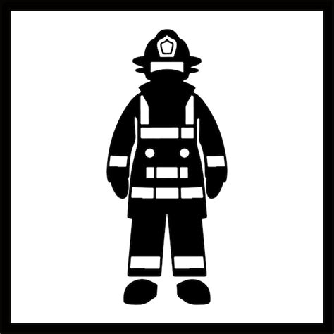 유니폼을 입은 소방관 실루 이미지 프리미엄 벡터