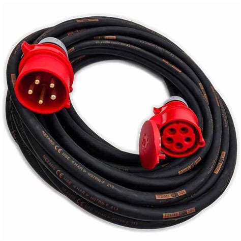 Three Phase 32a To 16a Cee 5 Pin Plug To Socket