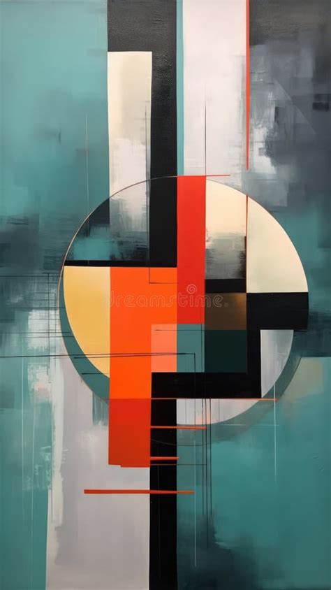 Contemporary Abstract Composition With Intersecting Planes And Bold Color Palette Ai Generated