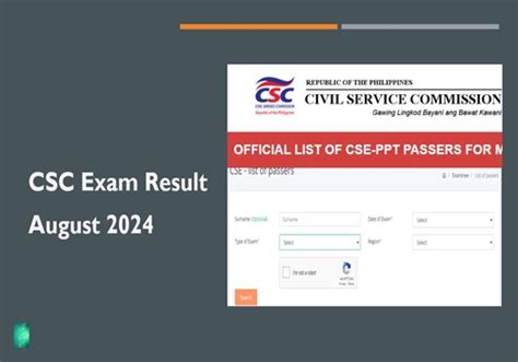 Link Csc Exam Result August 11 Ph Full List Of