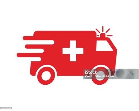 구급차 아이콘 기호입니다 응급 처치 응답 로고 기호입니다 벡터 일러스트 이미지입니다 흰색 배경에 격리 교통수단에 대한 스톡 벡터 아트 및 기타 이미지 Istock