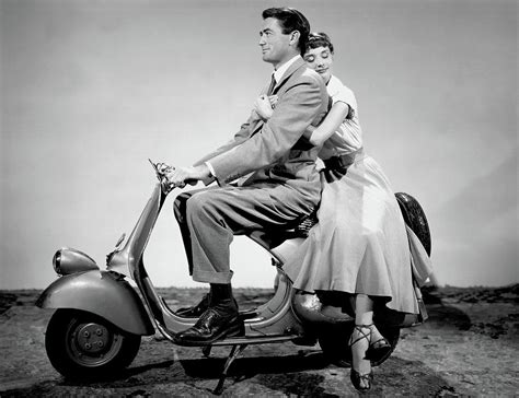 Gregory Peck And Audrey Hepburn On Moped Photograph By Globe Photos Pixels