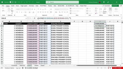 Solomon Kinyanjui On Linkedin Extracting Data Using Excel Table Filter Function Drop Function