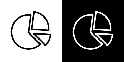 Chart Pie Icon Set Web Report Diagram Symbol Vector Image