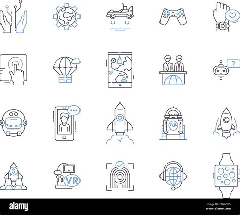 High Tech And Science Outline Icons Collection Tech Science High Tech Artificial