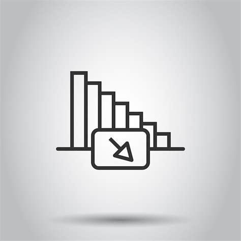 Premium Vector Market Trend Icon In Flat Style Decline Arrow With Magnifier Vector
