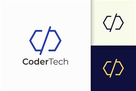 Premium Vector Programmer Or Developer Logo In Simple And Modern For Tech Company