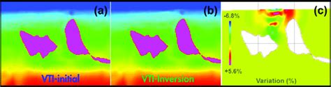 A Initial Vti Velocity Model And B Vti Inversion Velocity Model