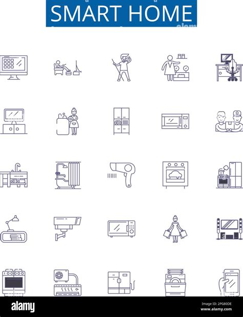 Smart Home Line Icons Signs Set Design Collection Of Smart Home Automation Automated