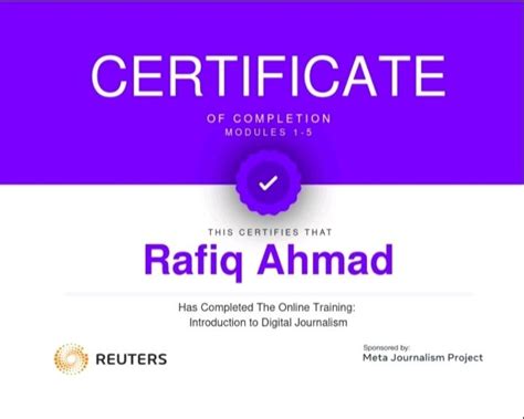 Rafiq Ahmad On Linkedin Done With Online Journalism Course And Surprised To See The Difference In