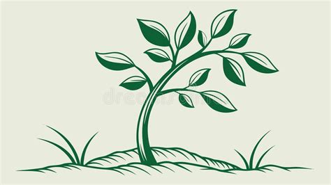 Line Art Growing Sapling Icon Ecology And New Beginnings Symbol