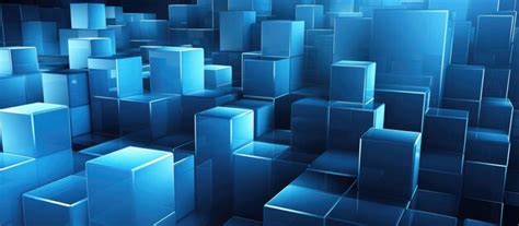 Abstract Blue 3d Blocks Digital Background Premium Ai Generated Image