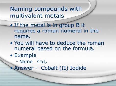 Ppt Writing Formulas For Multivalent Ionic Compounds Powerpoint Presentation Id2683634 Ppt Writing Formulas For Multivalent Ionic Compounds Powerpoint Presentation Id2683634