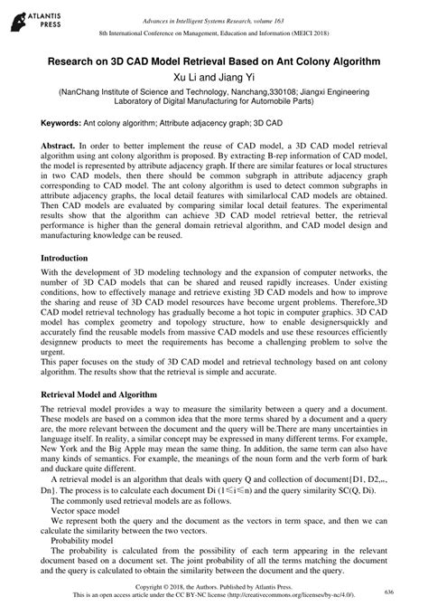 Pdf Research On 3d Cad Model Retrieval Based On Ant Colony Algorithm