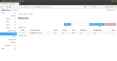 Creating A Network Leafcloud Documentation