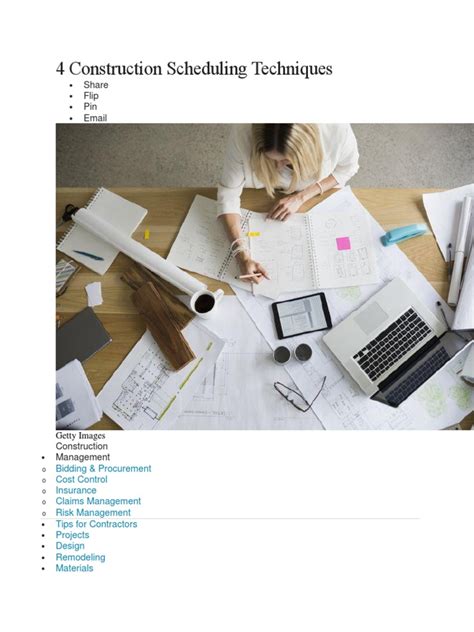 4 Construction Scheduling Techniques Pdf Scheduling Production Processes Framing
