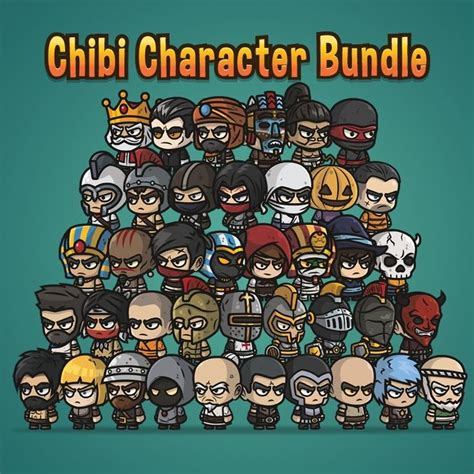Chibi Character Bundle D Game Asset TokeGameArt Chibi Characters
