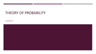 CHAPTER THEORY OF PROBABILITY AND STATISTICS Pptx Physics Science