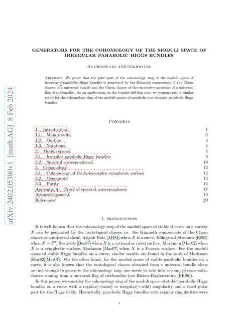 Irregular Parabolic Higgs Bundles Pdf Algebraic Topology Geometry
