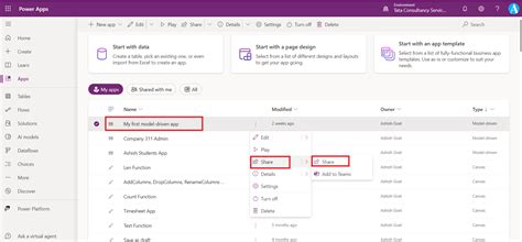 How To Share The Canvas Powerapp And Model Driven App Ashish Coder