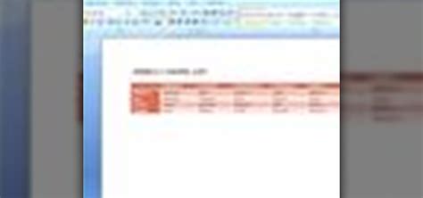 How To Create Tables In Word 2007 Microsoft Office Wonderhowto