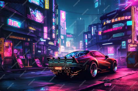 Premium Photo Cyberpunk City Abstract Illustration Futuristic City