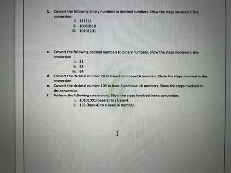 Solved B Convert The Following Binary Numbers To Decimal Chegg