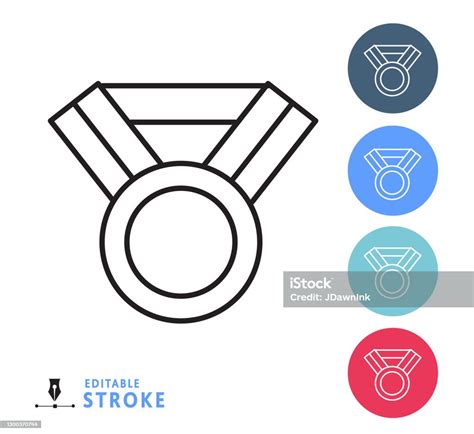 어워드 트로피 와 수상 메달 테마 얇은 라인 아이콘 세트 편집 스트로크 1에 대한 스톡 벡터 아트 및 기타 이미지 1 1위 개념 Istock