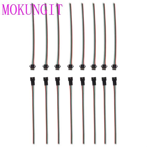 Pairs Pin JST SM Male Female Plug LED Connector Cable For WS B SK WS