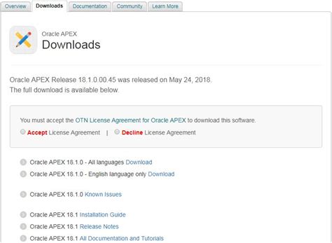 Oracle Application Express 181 Installation Oracledbwr