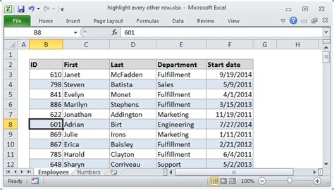 Excel Formula Highlight Every Other Row Exceljet