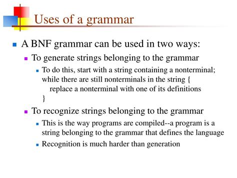 PPT BNF Grammar PowerPoint Presentation Free Download ID