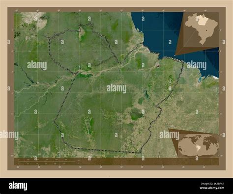 Para State Of Brazil Low Resolution Satellite Map Corner Auxiliary