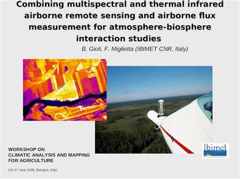 Ppt Combining Multispectral And Thermal Infrared Airborne Remote Sensing And Airborne Flux