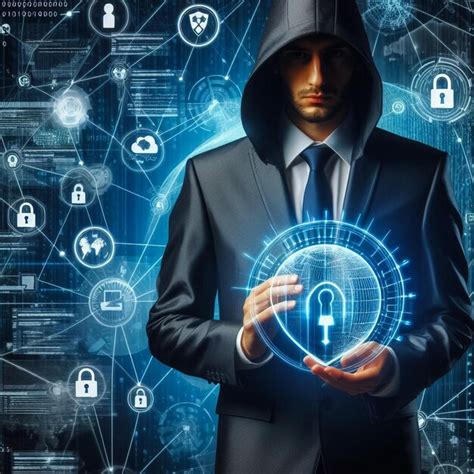 Premium Photo Hacker Using Laptop With Polygonal Padlock On Binary