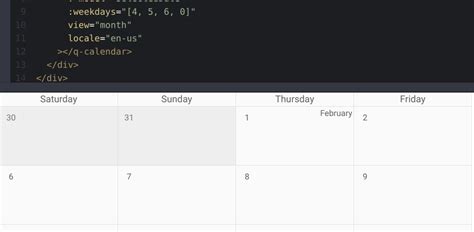 Weekdays Misbehaviour If Using Just 4560 · Issue 89 · Quasarframeworkquasar Ui Qcalendar