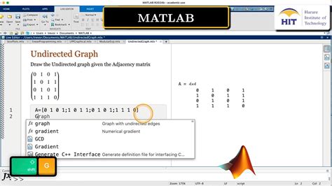 Matlab Undirected Graph Youtube