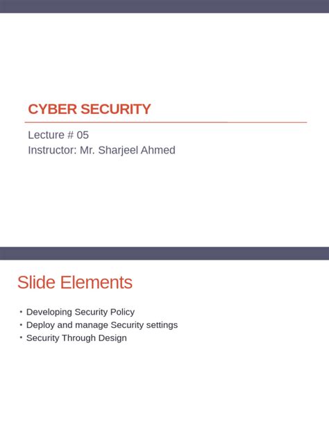 Cyber Security Lecture 5 Pdf Security Computer Security