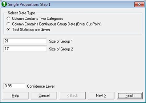 unistat statistics software tests with binary data