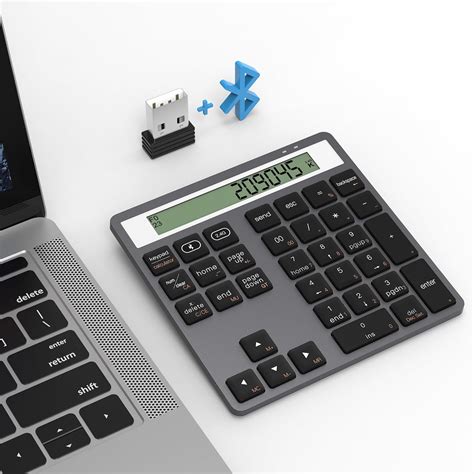Bluetooth Number Pad 2 4g Wireless Numeric Keypad With Display Calculator