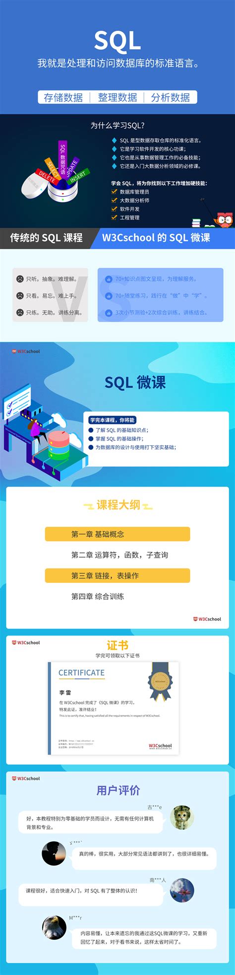 Sql 入门课程编程实战微课w3cschool Sql 入门课程编程实战微课w3cschool