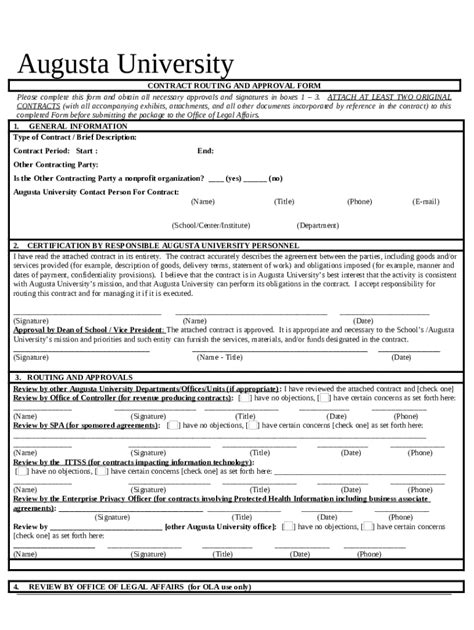 Contract Routing And Approval Doc Template Pdffiller