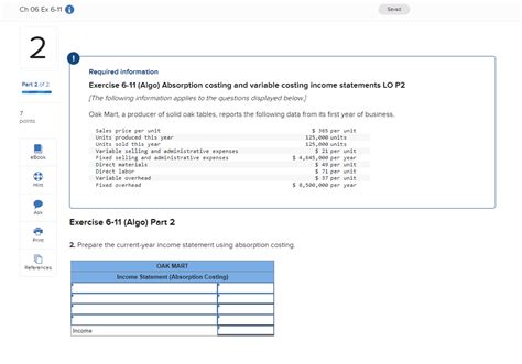 solved exercise 6 11 algo absorption costing and variable