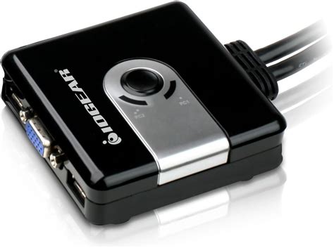 Amazon Com IOGEAR Port Compact USB VGA KVM With Built In Cables GCS UW Electronics